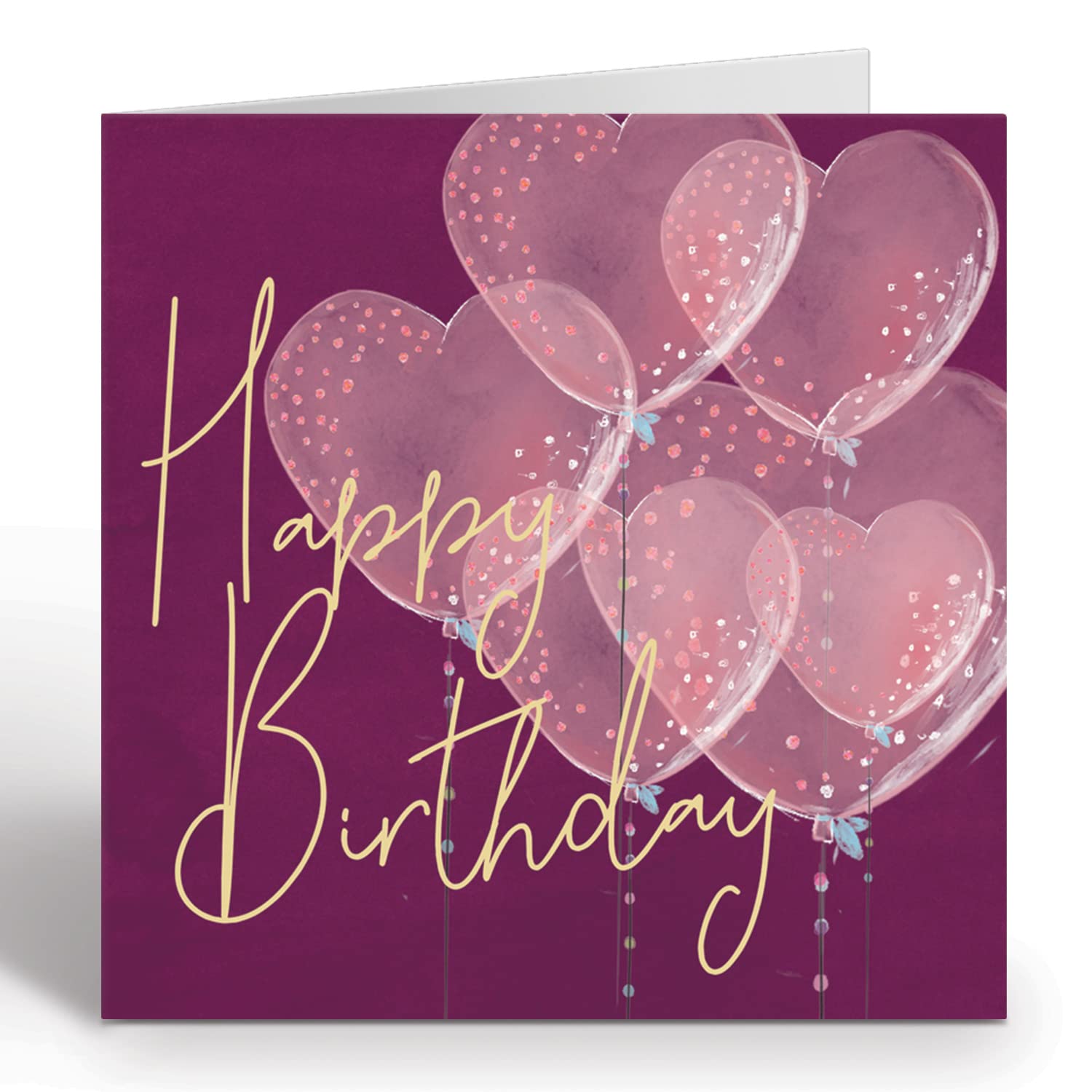 Ruby Ashley Birthday Card for Female Adult or Child. Balloon Happy Birthday Card for Her with Pink Envelope. 100% Recyclable. Made in the UK Eco Friendly Birthday Cards for Women.