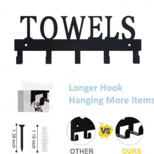 Wall Mounted small Coat Racks with 5 Hooks Hanging Holder Towel Rack for Bedroom, Bathroom, Foyers, Hallways, Entryway, Great Home, Office Storage & Organization White