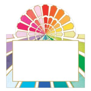 caspari color wheel die-cut place cards, 40 count