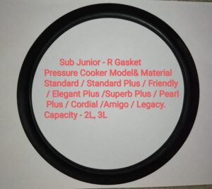 butterfly rubber sub junior-r pressure cooker gasket (3 litres capacity), black