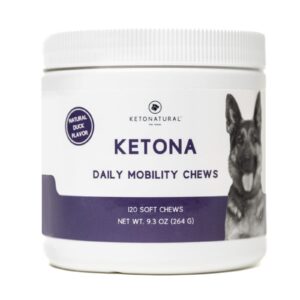 ketona daily mobility chews for dogs, natural duck flavor, healthy supplements to lubricate joints and promote healthy mobility, natural and organic ingredients – 120 count