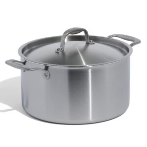 made in cookware - 8 quart stainless steel stock pot with lid - 5 ply stainless clad - professional cookware - crafted in italy - induction compatible