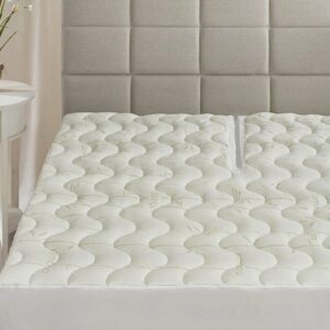 top split king (flex head) waterproof rayon from bamboo jacquard mattress pad for half split king beds