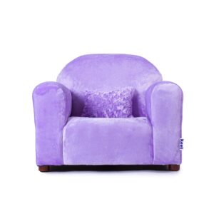 keet child size chair, cozy line, minky fabric, comfortable and durable kids chair, kids chairs comfy toddler, toddler sofa couch for girls and boys, kids couch chair, ages 2-5 years, lavender