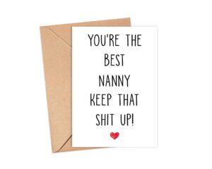 arezzaa you are the best nanny keep that shit up - nanny birthday card - funny card for nanny - thank you for being my nanny - card gifts for nanny - birthday gifts for nanny 5*7 inches