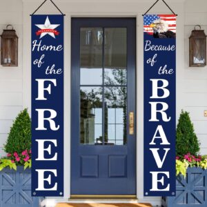 4th of july decorations patriotic decor pre-assembled hanging banners memorial day flag labor veterans armed forces military homecoming red white blue decorations