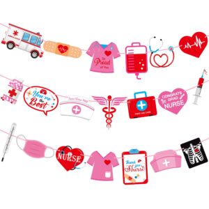 nurse theme banner nurse graduation party bunting decorations congrats to nurse garland for hospital rn theme party medical school graduation party nurse day party birthday party decorations