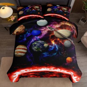 bodhi kids twin comforter set,colorful space comforter set,rainbow colors kids boys girls planet comforter,boys twin bedding set,galaxy comforter bedding with pillowcase