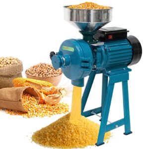 grain mills, 3000w wet dry cereals grinder electric grain grinder corn mill heavy duty 110v commercial grain grinder machine rice corn grain coffee wheat feed mill flour mill with funnel