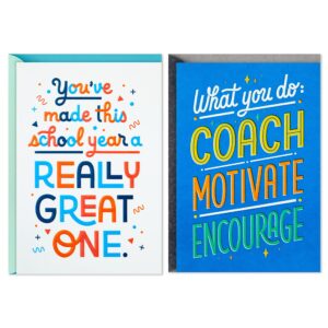 hallmark thank you cards (2 cards with envelopes) for coach, teacher, mentor, appreciation, graduation