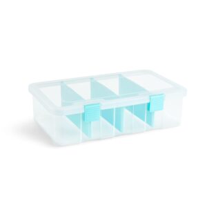 bins & things storage container with organizers - 8 compartments - blue - craft storage/craft organizers and storage - bead organizer box/art supply organizer