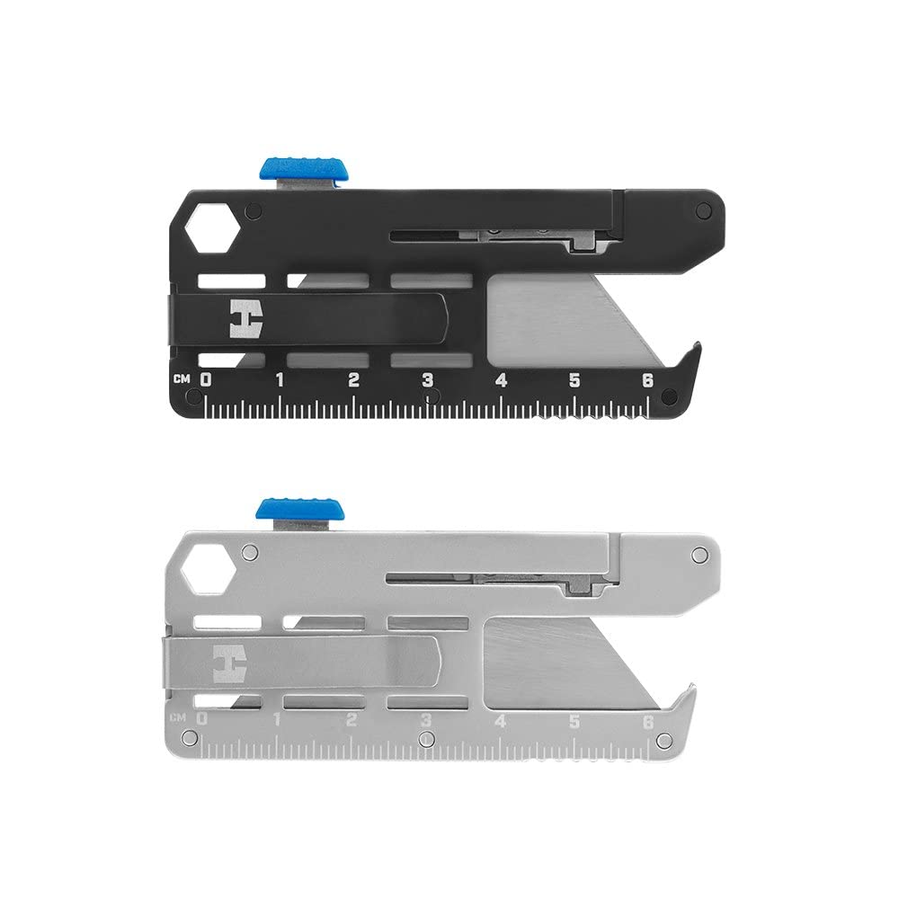 HART 2-Pack 4-IN-1 UTILITY KNIFE: RULER | BOTTLE OPENER | 1/4" DRIVER BIT HOLDER | ONE HANDED OPERATION