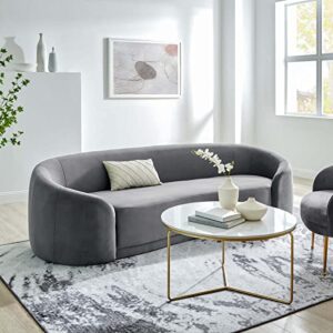 modway contessa performance velvet sofa, grey