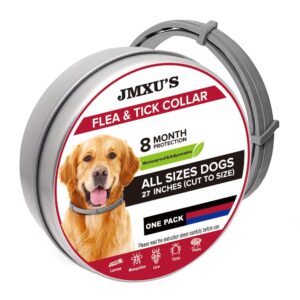 flea and tick collar for dogs, flea and tick prevention for dog, 27 inch, 8 month protection, 1 pack