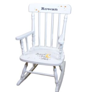 my bambino children's personalized white rocking chair i love you to the moon and back