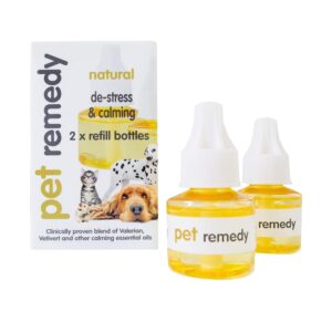 pet remedy natural de-stress & calming plug-in diffuser refill for cats & dogs 40 ml, 2 pack