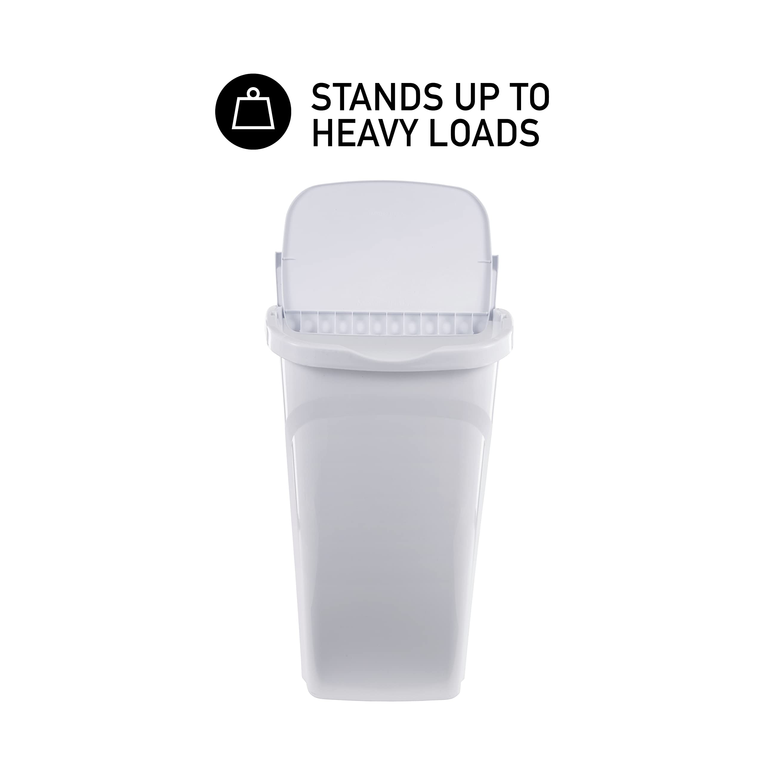 United Solutions 10 Gal/40 Qt Space-Efficient Kitchen Trash Can with Dual Swing Lid, (Pack of 2), Waste Basket Fits in Narrow Spaces and Perfect for Commercial Offices, Home Office, Dorm, White