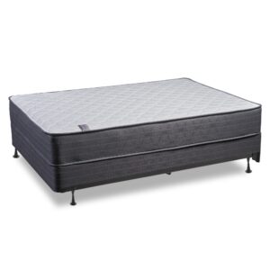 greaton, 10-inch medium plush tight top innerspring mattress & 4" wood box spring set with frame, full xl