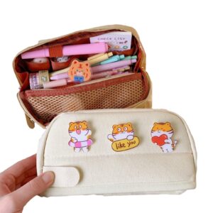 momeitu kawaii pencil case japanese large-capacity girl ins cute stationery pencil case(white)