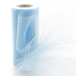 6 inch premium tulle fabric roll for crafts, wedding, party decorations, gifts - dusty blue 25 yards, 097 dusty blue