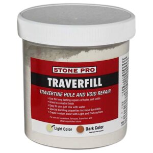 stonepro traverfill - travertine repair - fills smalls pits, holes & voids in travertine & limestone (light 1 lb)