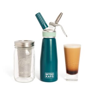 nitro kafo 0.5l nitro coffee maker, aluminum nitro cold brew coffee maker with special nitro diffuser nozzle & cold brew maker for making nitro cold brew, 1 pint/0.5l