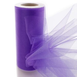 6 shimmer tulle fabric roll for crafts, wedding, pary decorations, gifts - purple 25 yards sh purple shimmer