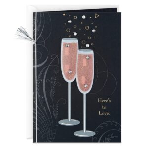 hallmark wedding card, bridal shower card, engagement card (champagne flutes)