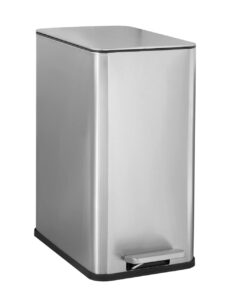 ninestars xzd-10-35 step on trash can, small, silver