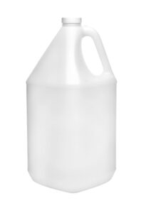 hbarsci 4pk plastic jug bottles, 5l (1.3 gallon) - with integrated handles & 38mm screw caps - high density polypropylene (hdpe)