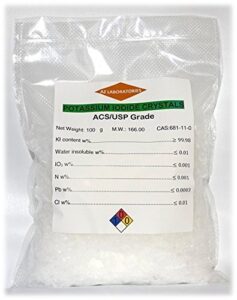 potassium iodide, usp grade 100 grams. fine crystals powder, usp, 100%, same day ship