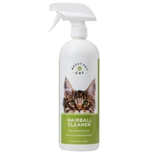 messy pet cat hairball cleaner – naturally lifts and eliminates stains, removes vomit and furball odors, safe for cats & kittens - 27.05 fl oz