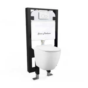 st. tropez wall hung toilet bundle, glossy white