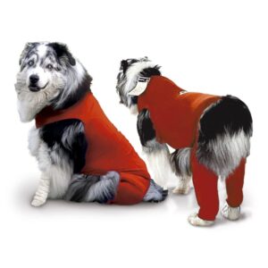 surgisnuggly dog recovery suit with dog leg sleeve for back legs - xll, easier than dog pants or dog suspenders for your dogs after surgery care ss legs xtra large long