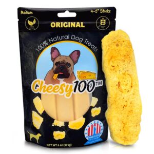 cheesy100 cheese dog chews| us-crafted for puppies & dogs |6oz (3 pcs)| softer natural alternative to himalayan dog chews & yak chews| salt & rawhide-free| tastier than yak cheese himalayan dog chews