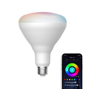 satco s11284 starfish wifi-control br40 led color-changing and tunable white smart light bulb, 12 watts, 2700k-5000k