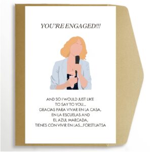 funny engagement card, hilarious bridesmaids movie engagement card, engagement party card