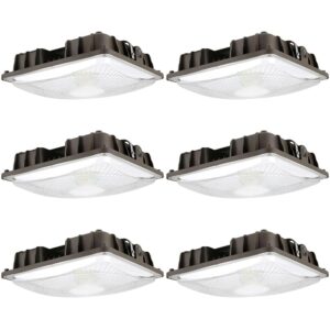 konlite 27w led canopy area light - 6 pack - dark bronze - 100w hid/m.h. equivalent - 3800 lm - daylight light - 120-277v - ul, idea for for gas station, gym, warehouse, shop, underpass, loading dock