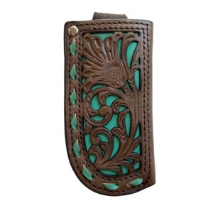 nocona leather knife sheath turquoise underlay