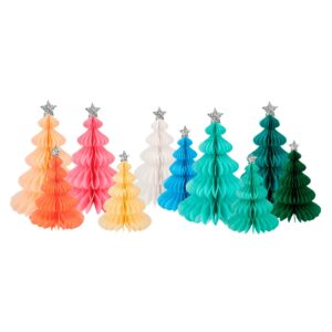 meri meri rainbow forest honeycomb decorations (pack of 10)