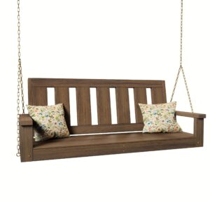 porchgate amish heavy duty 700 lb ardmore porch swing w/chains (5 foot, warm walnut stain)