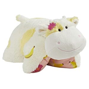 pillow pets sweet scented banana cow stuffed animal plush toy, white