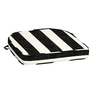 arden selections profoam performance outdoor seat cushion 19 x 20, onyx black cabana stripe