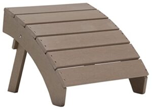 signature design by ashley outdoor sundown treasure patio hdpe ottoman, grayish brown