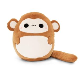 snuggaboos jumbo 17 inch mia the monkey plush squish pillow original: super soft cute stuffed animal toy with extra long tail - perfect plushie gift for kids, adults and baby