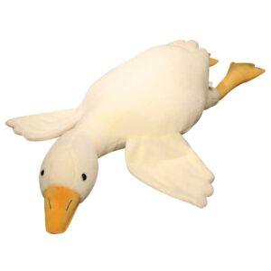 airroad goose stuffed animal, big huge goose plush pillow toy, cute giant white goose stuffed animal duck 63 inch,super soft, great as a bedtime listener and partner