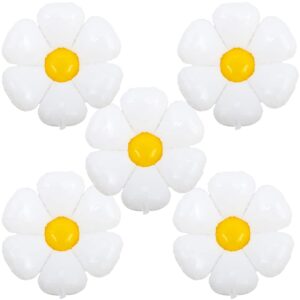 horuius daisy balloons white daisy flower balloon daisy themed party birthday wedding decoration supplies 30inch 5pcs