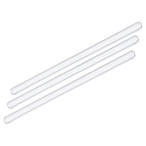 meccanixity borosilicate glass stick 5.91" length 8mm dia stir rod mixing tools with both ends round for lab kitchen science 3pcs