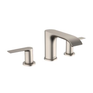 hansgrohe vivenis modern 2-handle 3-hole 5-inch tall bathroom sink faucet in brushed nickel, 75033821