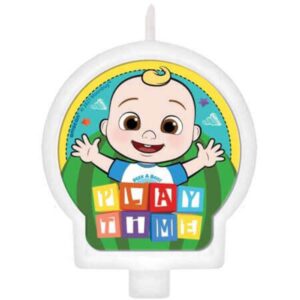 amscan cocomelon birthday party candle - 2.4" x 2.6" | white | 1 pc.